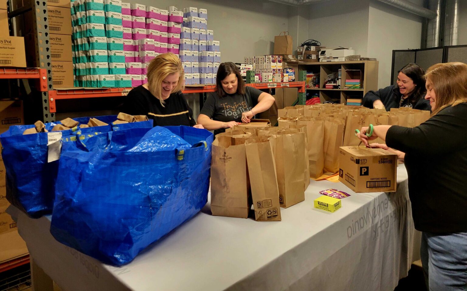 ELRC Region 5 Teams Pack Kits at Western PA Diaper Bank - Trying Together